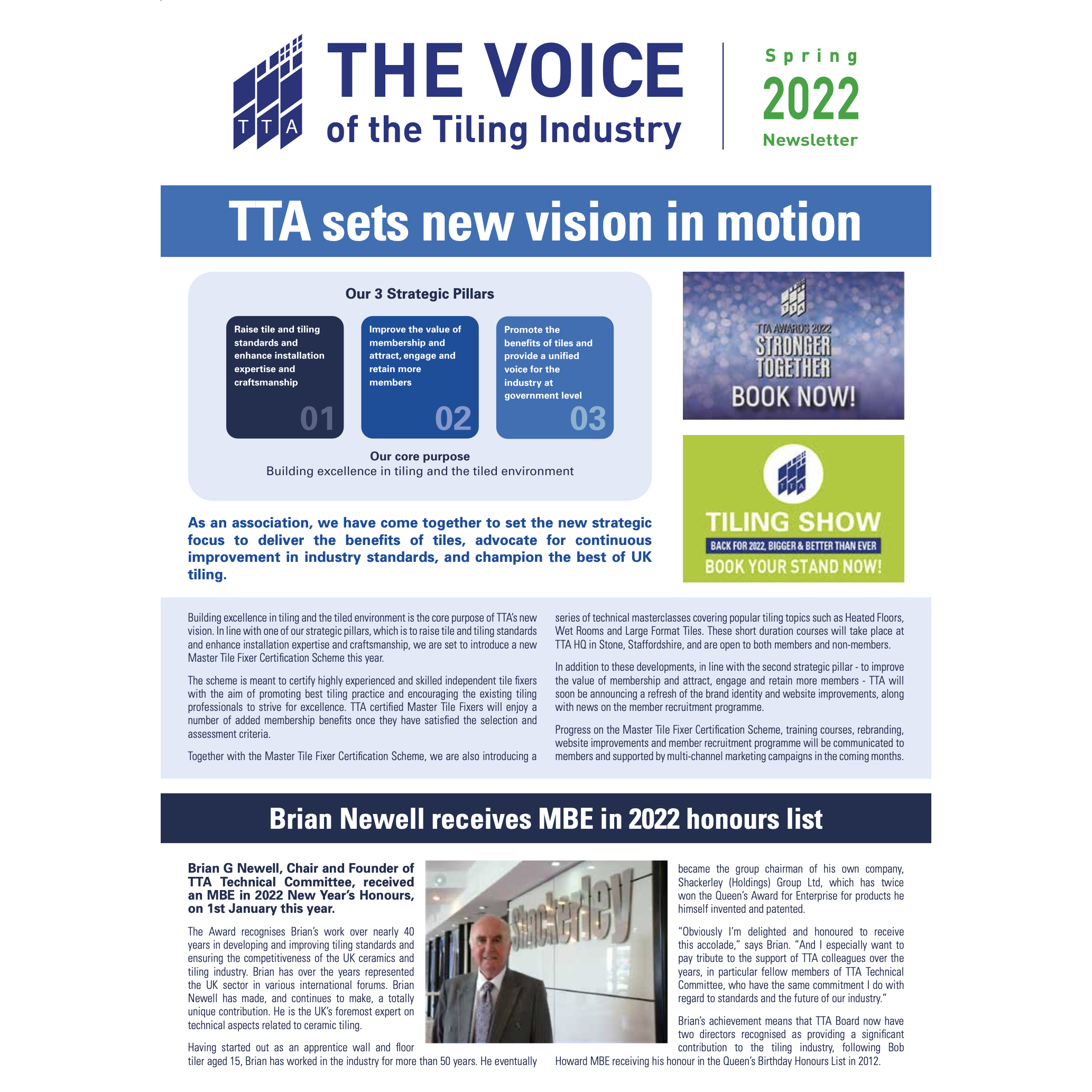 TTA NEWSLETTER Spring 2022 | The Tile Association